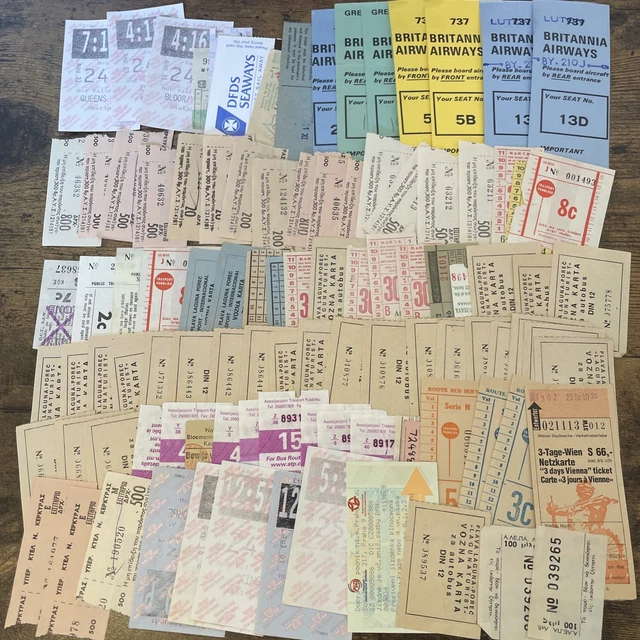 100X VARIOUS BUS and Train Transport used bus tickets Abroad Lot.5 £10. ...