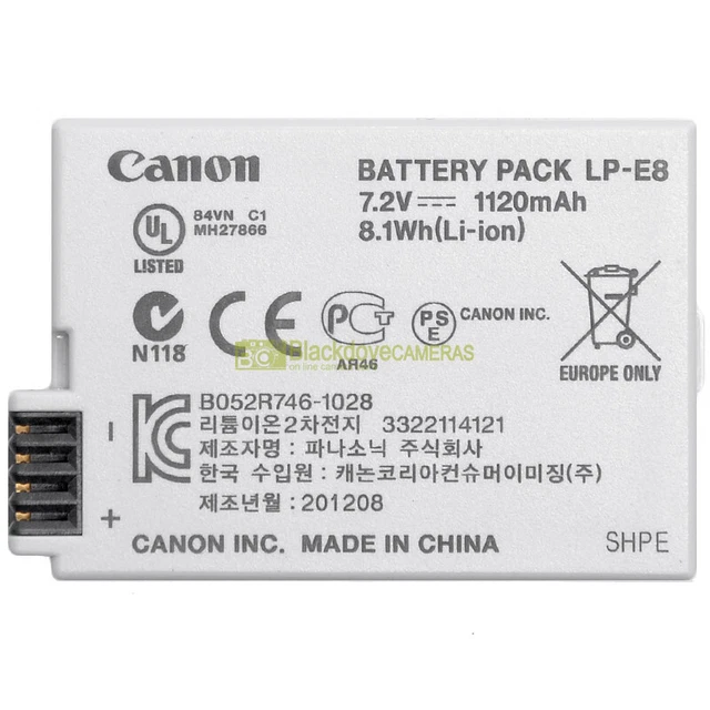 CANON LP-E8 BATTERIE pour EOS 550D 600D 650D 700D Ecc. Original Genuine ...