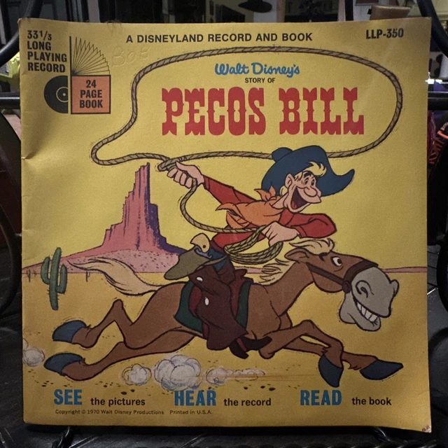 DISNEYLAND BOOK & Record Walt Disney's Story of PECOS BILL 1970 £14.26 ...