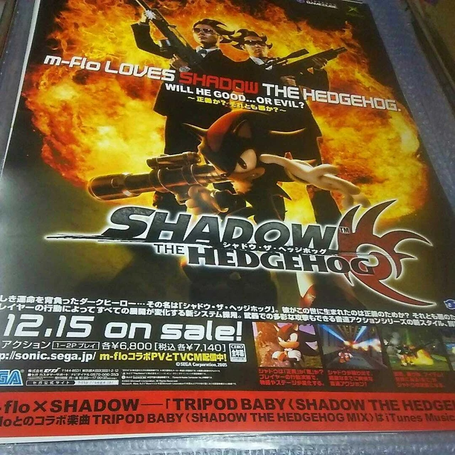 SEGA SONIC SHADOW The Hedgehog Promotional B2 Poster Anime Goods JP. £ ...