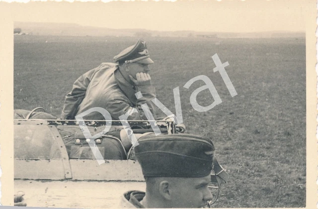 FOTO WKII WEHRMACHT Flieger Böblingen Lehrer Lt. Wolf beobachtet Juni ...