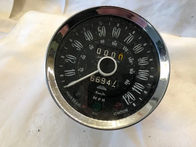 JAEGER 4& SPEEDOMETER 120mph Working SN6203/15 1248 tpm Triumph GT6 ...