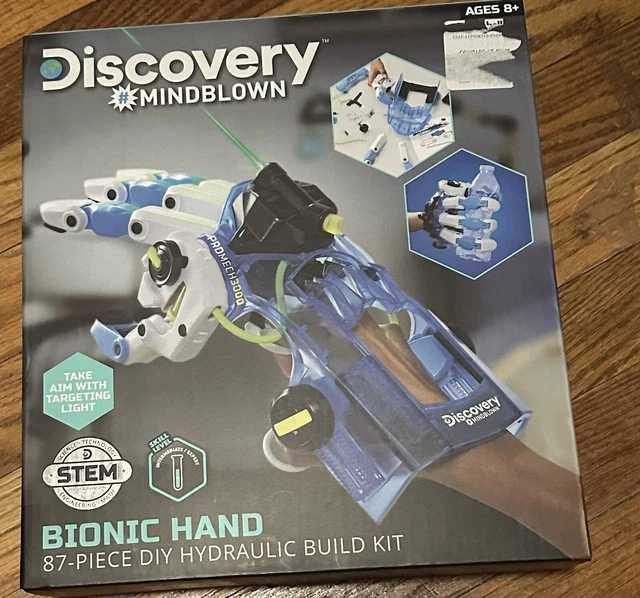 DISCOVER MINDBLOWN STEM Bionic Hand 87-Piece DIY Hydraulic Build Kit ...