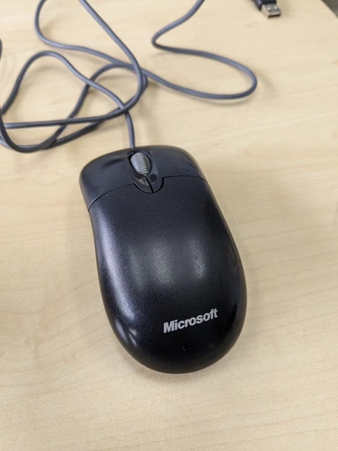 VINTAGE MICROSOFT BASIC Optical Wheel Mouse v2.1 Black USB/PS2 Tested ...