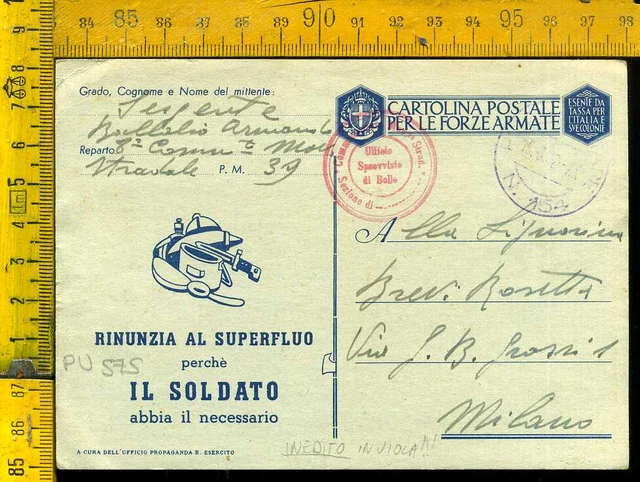 SECONDA GUERRA FRANCHIGIA Posta Militare 154 Violetto Mostar x Milano pu 575 EUR 5,49 - PicClick FR