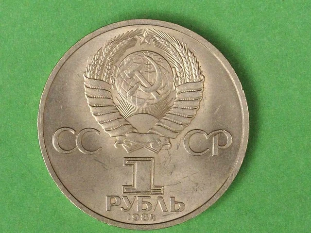 UDSSR SOWJETUNION 1 Rubel Münze, Alexander Puschkin klassischer ...