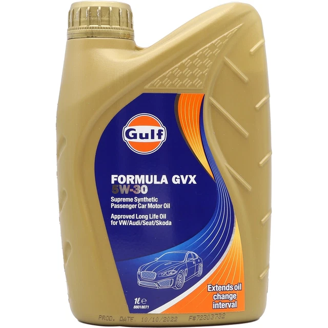 GULF FORMULA GVX 5w30 Fully Synthetic Engine Oil Long Life VW Audi Seat ...