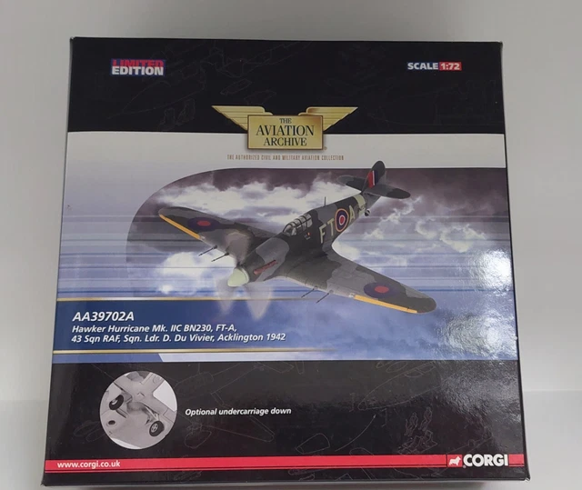 CORGI AA39702A HAWKER Hurricane Mk. IIC BN230, FT-A, 43 Escadron RAF ...