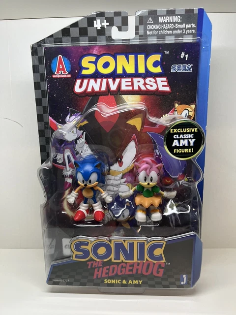 SONIC THE HEDGEHOG Sonic And Amy Figures And Comic Pack Archie Jazwares ...