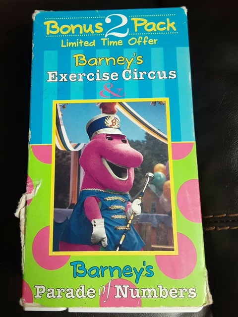 BARNEY EXERCISE CIRCUS VHS Parade Numbers Sing-Along Bonus 2-Pack Video ...