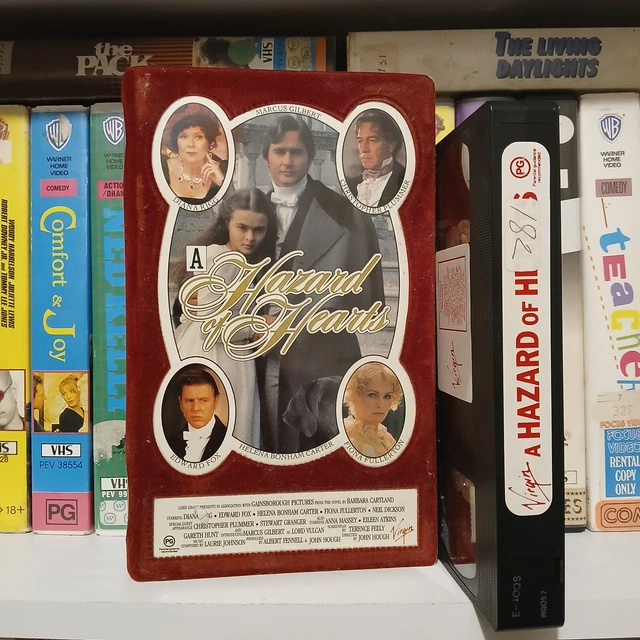 1987 A HAZARD Of Hearts- Virgin Vhs- Velvet Clamshell Big Box Ex Rental ...