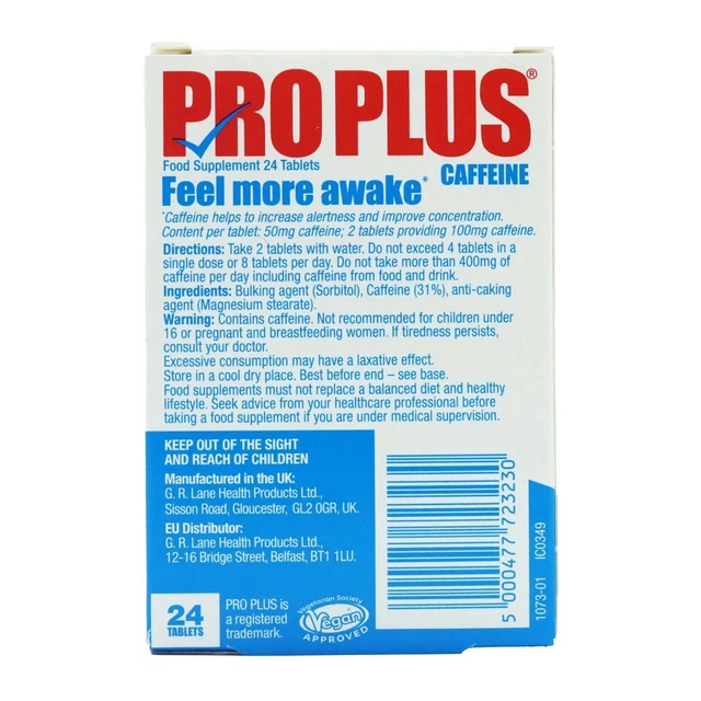 PRO PLUS CAFFEINE Tablets 24's £9.99 - PicClick UK