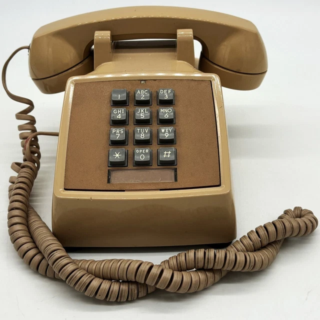 VTG BELL SYSTEMS Western Electric Push Button Telephone Almond 2500DM ...