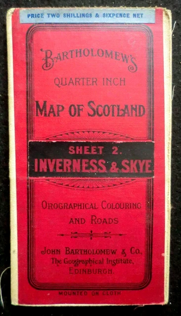 INVERNESS AND SKYE (c1911) Bartholomew's Quarter Inch Map of Scotland ...