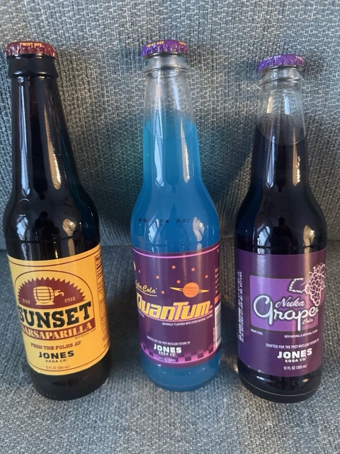 FALLOUT JONES SODA Sunset Sarsaparilla Nuka Cola Quantum Grape & Bottle ...
