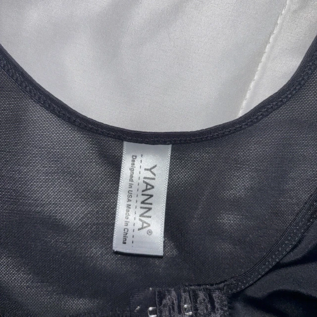 YIANNA FULL BODY Shaper XL Black Hook Front Zipper Crotch Bodysuit £17. ...