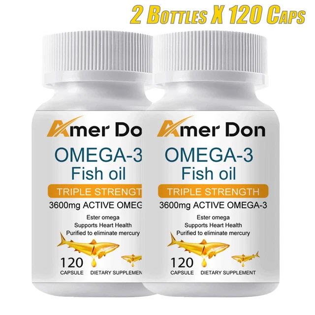 OMEGA-3 FISH OIL 3600mg – High Strength EPA & DHA – Supplement 240 ...
