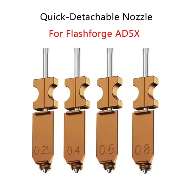 UPGRADED HARDENED QUICK-DETACHABLE Nozzles For Flashforge AD5X 3D ...