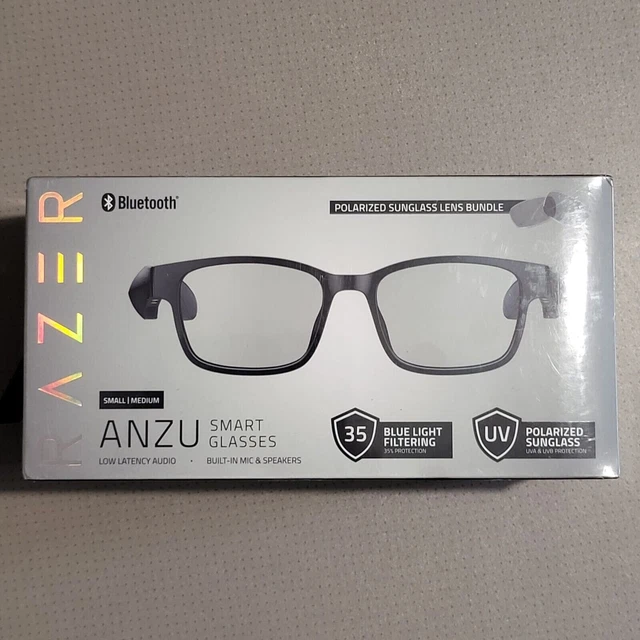 RAZER ANZU SMART Glasses - Rectangular Design - Size SM - Blue Light ...