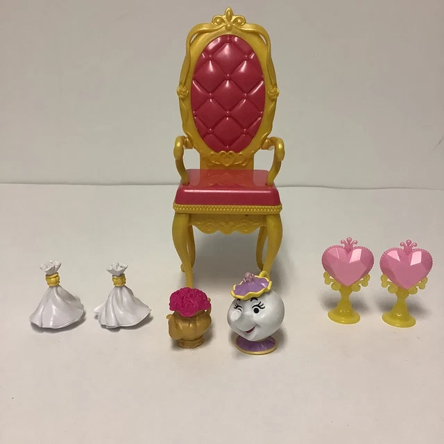 MATTEL DISNEY PRINCESS Ultimate Dream Castle Chair & Accessories Lot ...