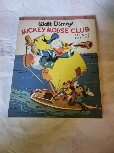 VINTAGE 1960'S WALT Disney Mickey Mouse Club School Tablet NOS $13.99 ...