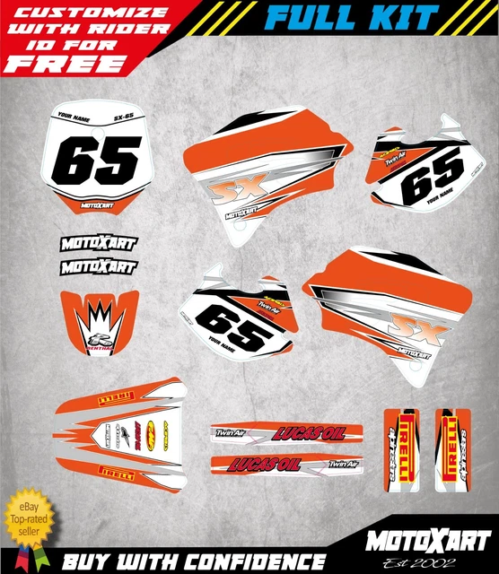 CUSTOM GRAPHICS FULL Kit to Fit KTM 65 1998 - 2001 SHOCKWAVE STYLE ...