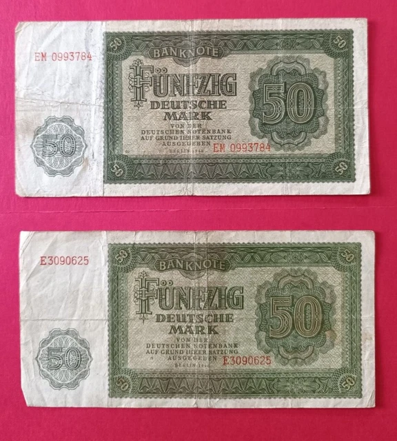 50 MARK DDR Banknoten Deutsche Mark 1948 Ostmark Ros. 345 Deutscher ...