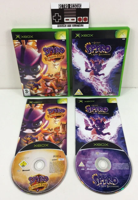 LEGEND SPYRO A New Beginning Hero's Tail Original XBOX Game Bundle x2 ...