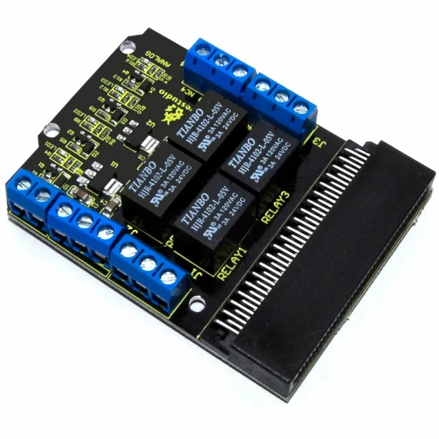 KEYESTUDIO 4 CHANNEL Relay Shield for BBC micro:bit 120V 24V Flux ...