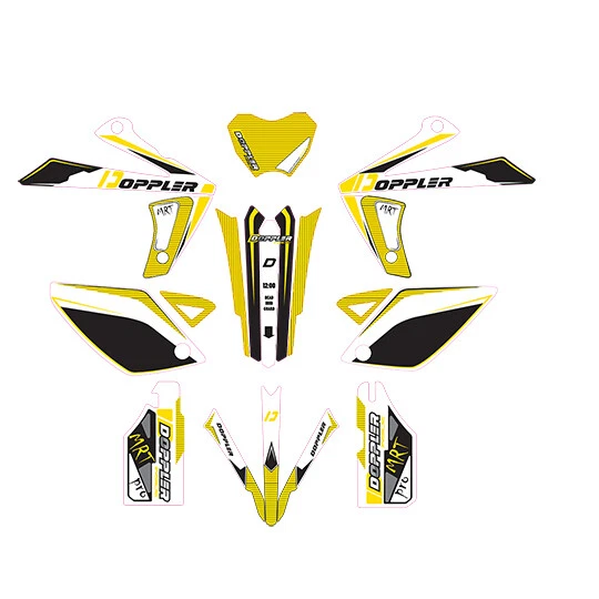 KIT DECO/AUTOCOLLANT DOPPLER adapt. rieju mrt/mrt pro/marathon blanc ...