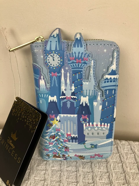 LOUNGEFLY DISNEY PRINCESS Cinderella Holiday Castle Christmas purse ...