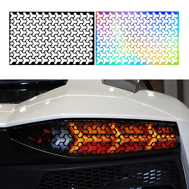1PCS CAR REAR Tail Light Honeycomb Gaphic Stickers Hollow Auto Lamp Shi ...