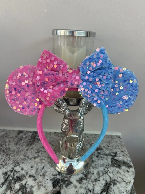 DISNEY MAKE IT Pink Make It Blue Random Sequin Plush Ears Cinderella ...