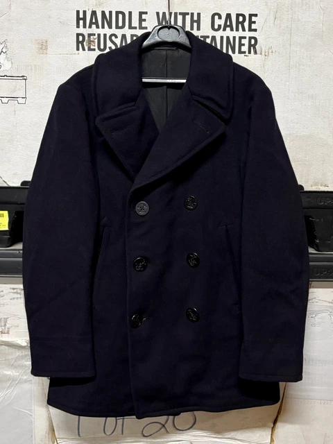GENUINE RARE US Navy Ww2 Naval Clothing Factory Peacoat Blue 100% Wool ...