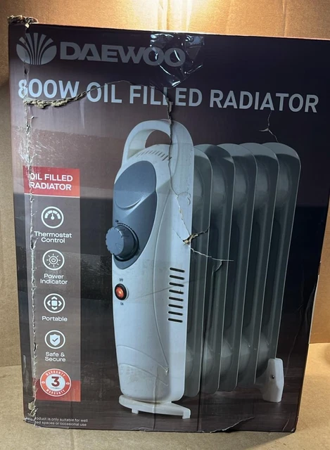 5-FIN MINI 800W Oil Filled Electric Portable Radiator Heater with ...