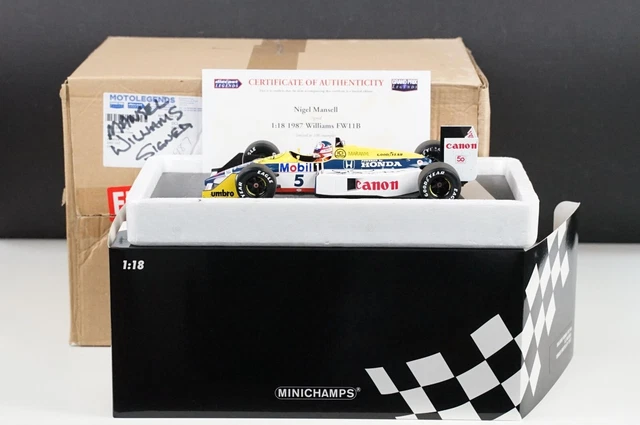 MINICHAMPS SIGNED NIGEL Mansell Williams Honda FW11B Winner British GP ...