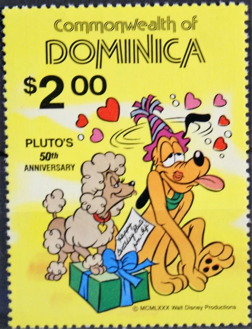DOMINICA 1981 706 Disney Cartoons 50th Ann Pluto Dog Hund Figur Fifi ...