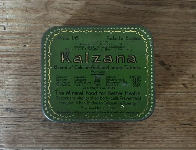 OLD VINTAGE ORIGINAL Kalzana Calcium-Sodium-Lactate Tablets Formula ...
