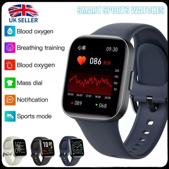 SMART WATCH ECG Heart Rate Monitor For Men Women Body Temperature Sleep ...