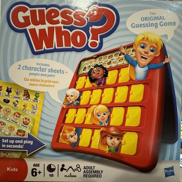 HASBRO GUESS WHO? Classic Kids & Family Ages Guessing Board Game (2009 ...