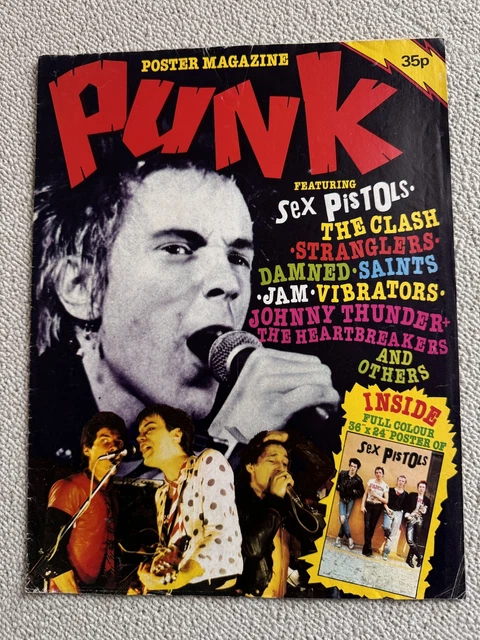 PUNK POSTER MAGAZINE UK Original fold out mag Sex Pistols The Damned ...