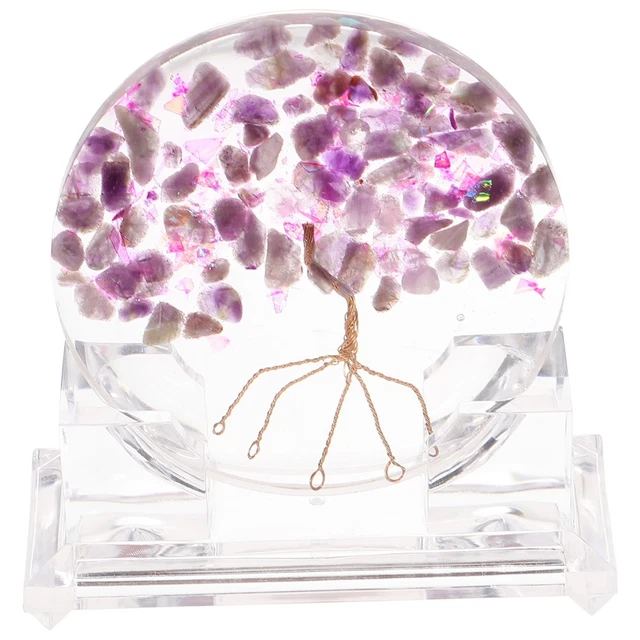 EPOXY RESIN CRYSTAL Stone Tree Decor Crystal Tree Desktop Adornment ...