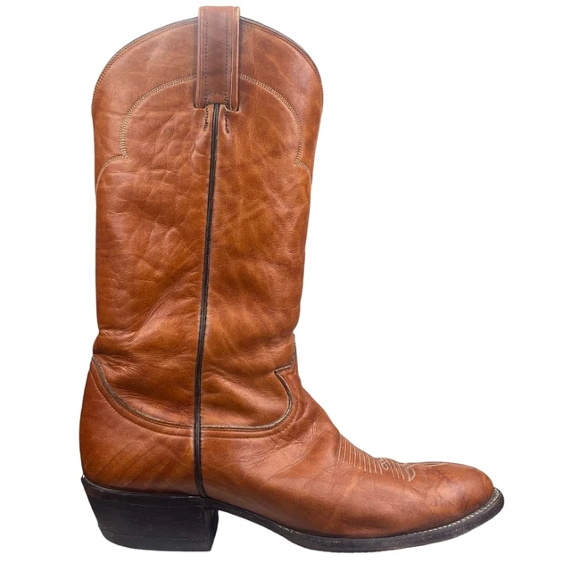VINTAGE 60'S TONY Lama Black Gold Label Brown Cowboy Boots Size US 9.5 ...