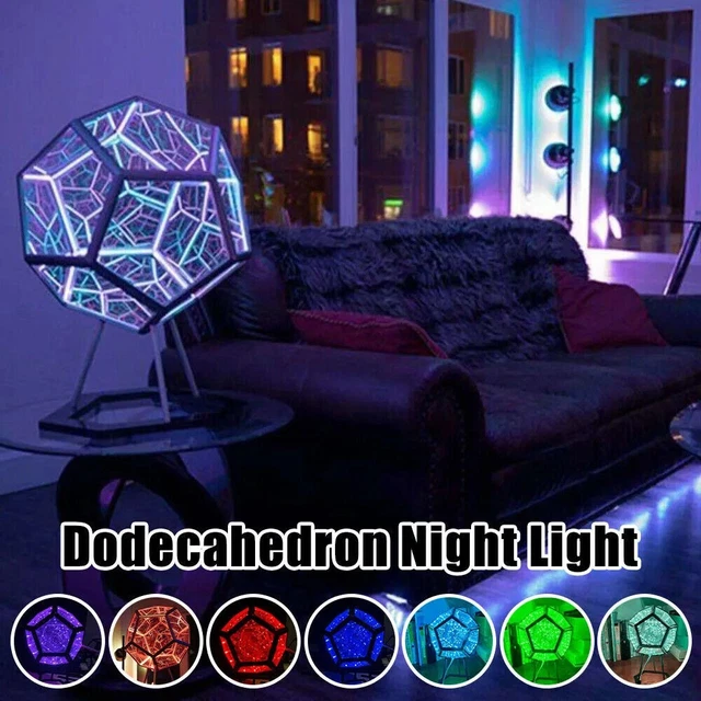 INFINITY DODECAHEDRON COLOR Art Night Light LED Atmosphere Adjustable ...