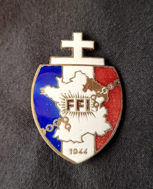 WW2 ORIGINAL FRENCH Resistance Fighter badge 1944 FFI numbered and ...