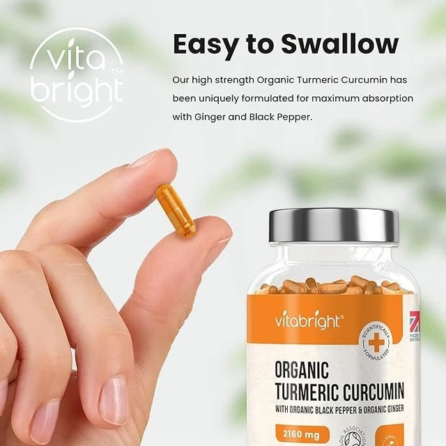 TURMERIC BLACK PEPPER 2160mg 365 Tablets High Strength Curcumin ...