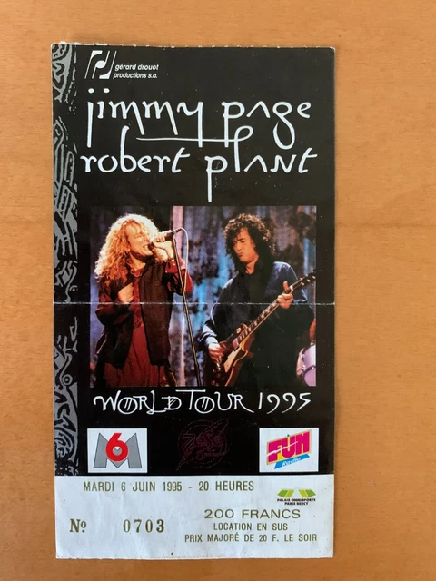 OLD TICKET CONCERT Jimmy Page & Robert Plant EUR 20,00 - PicClick FR