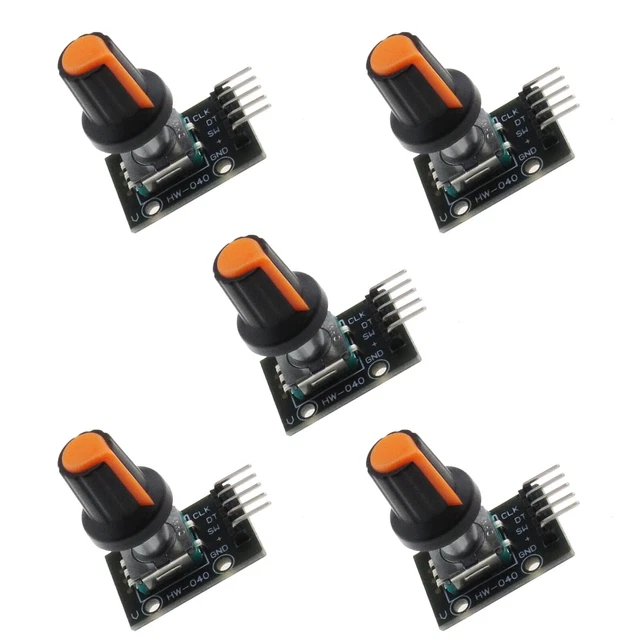 5 SET OF KY-040 360 Degree Rotary Encoder Code Module with Push Button ...
