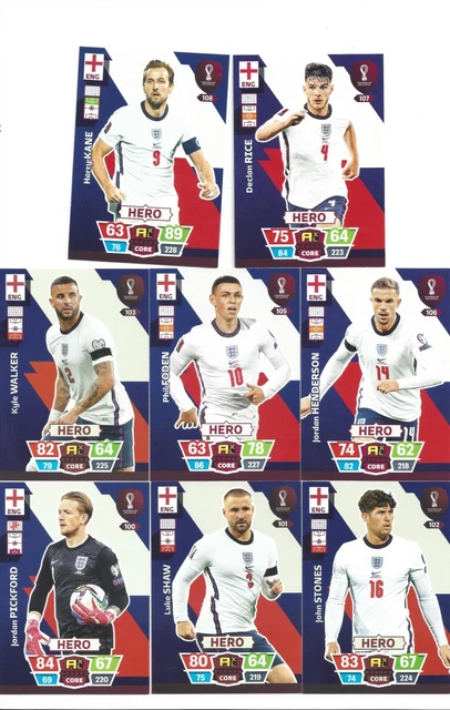 PANINI FIFA WORLD Cup Qatar 2022 8x Hero Core England #100 - 108 Foden Kane £0.87 - PicClick UK