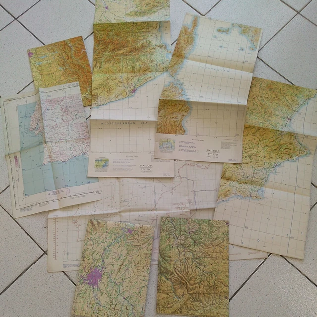 R.A.F TOPOGRAPHIC TACTICAL Chart Maps X8 1960s European France Germany ...